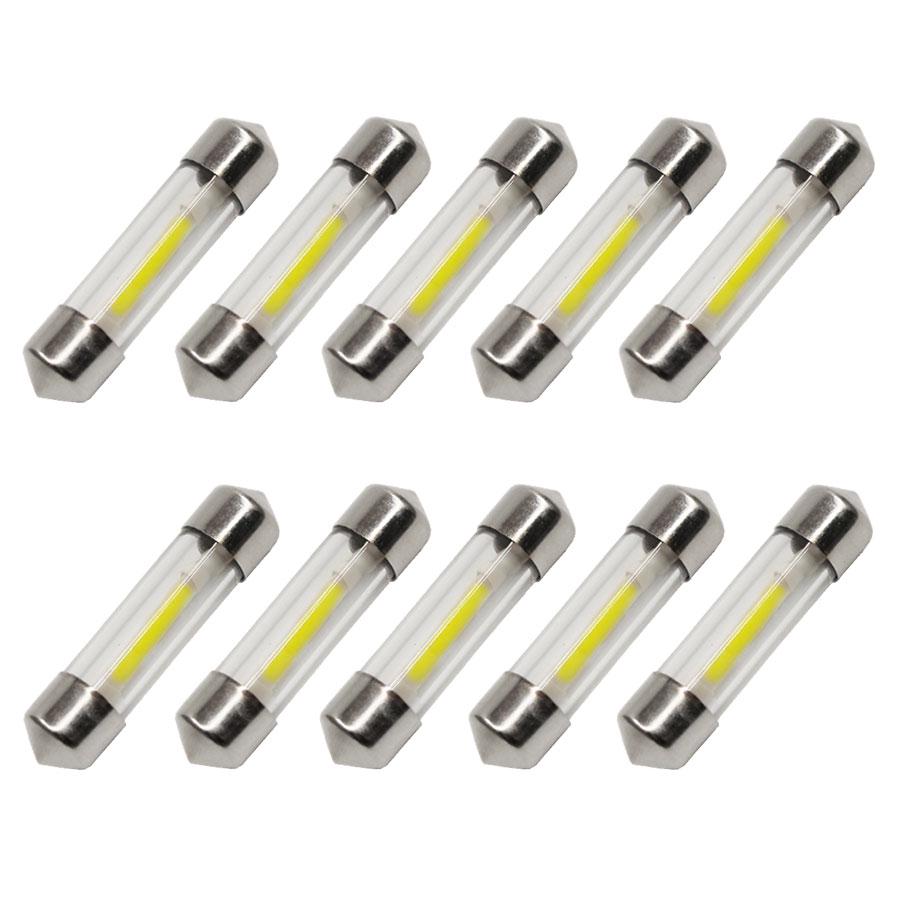 Buy 10pcs C5W Car Interior Led 31 36 39 41mm C10W Cob DC12V Dome Festoon Light Pure White Error ...