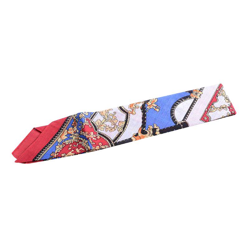 European Palace Style Cotton Square Neck Scarf Geometric Print Office ...