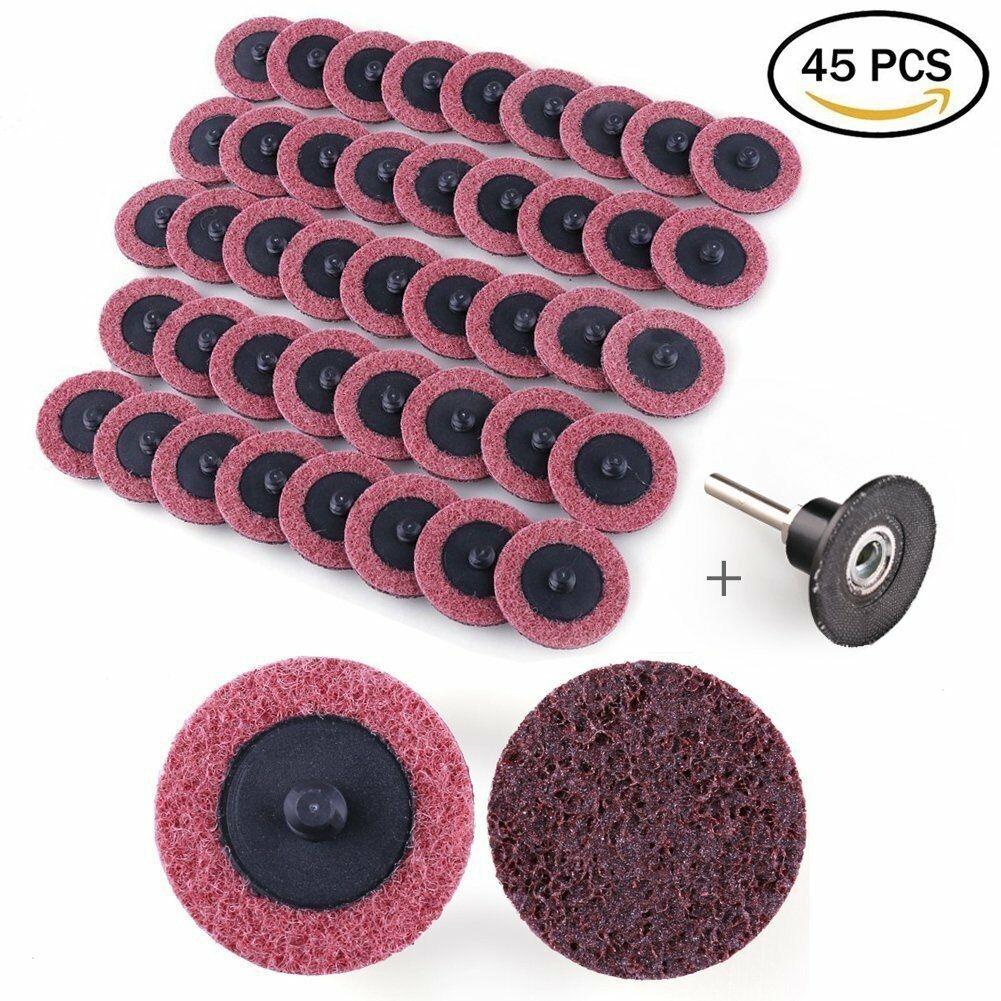 Buy 45pcs 2inch Roll Lock Sanding Discs Medium Grit Cleaning Grinding ...