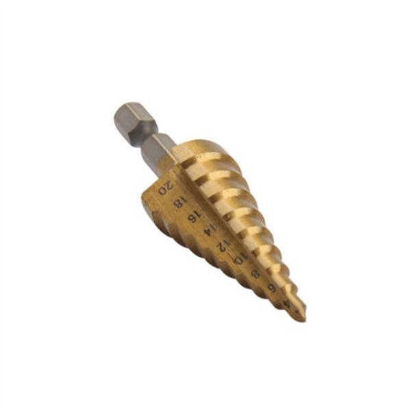 Buy 4-20mm High Speed Steel Titanium Coated Step Drill Bit Straight ...