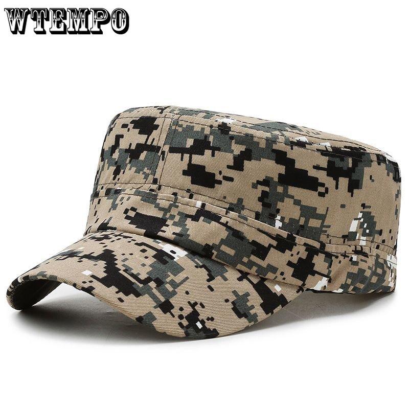 Cheap Camouflage Flat Top Hat Sun Hat Hiking Cap Neutral Windproof Cap ...