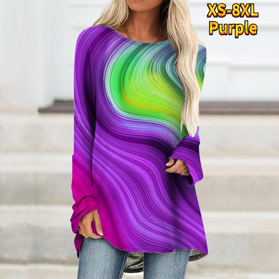 Satın alın Plus Size Women Quicksand Circle Printed Comfy Long Sleeve ...