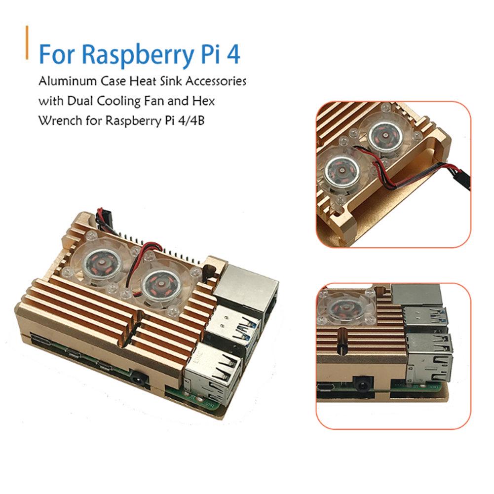 Buy Aluminum Case Heat Sink Accessories with Dual Cooling Fan and Hex ...