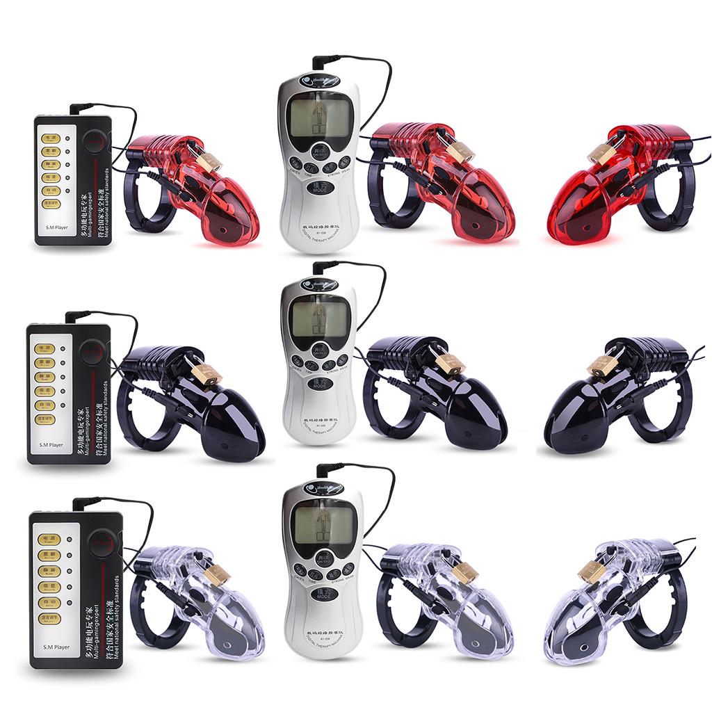 Buy Electric Pulse Male Penile Cage Chastity Lock Electric Shock Pulse ...