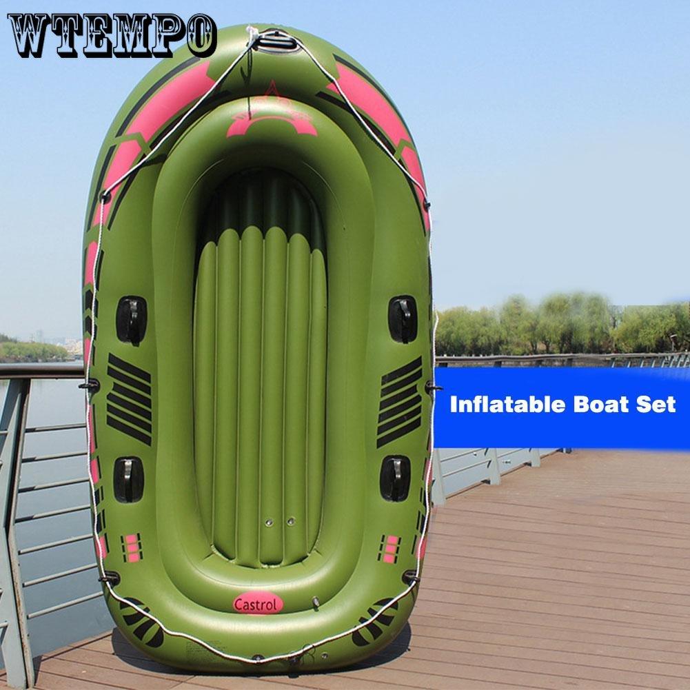 Satın alın 2 Person Iatable Boat Kayaking Canoe PVC Blow Up Raft Set ...