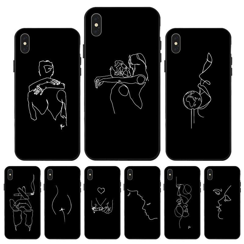 Black Case For iPhone 7 6S 5S Plus iPhone X XR XS Max Cover for Apple ...