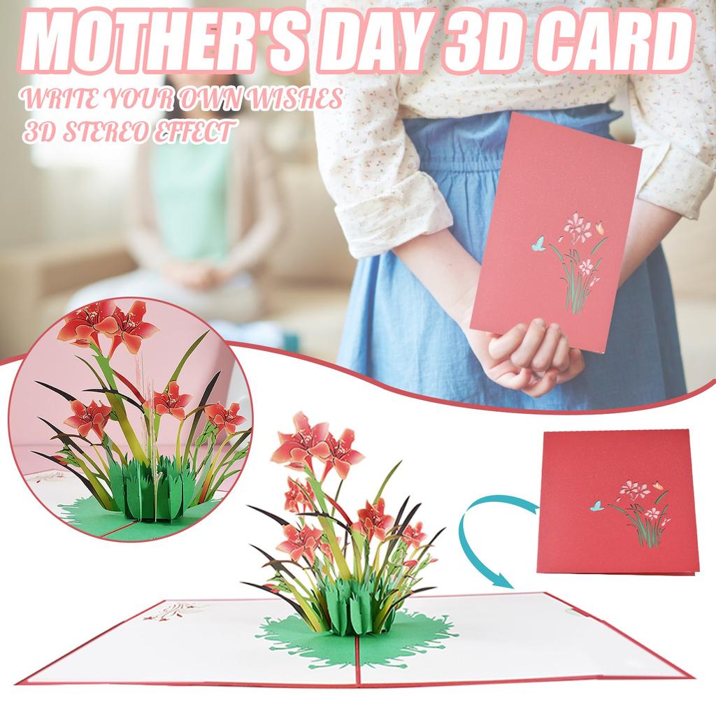 Mother's Day Flower Pop-up Card-3D Card Spring Mother Greeting Card ...