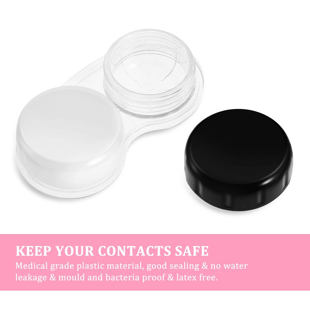 12PCS Contact Lens Cases Compact With Tweezer Solid Contact Lenses ...