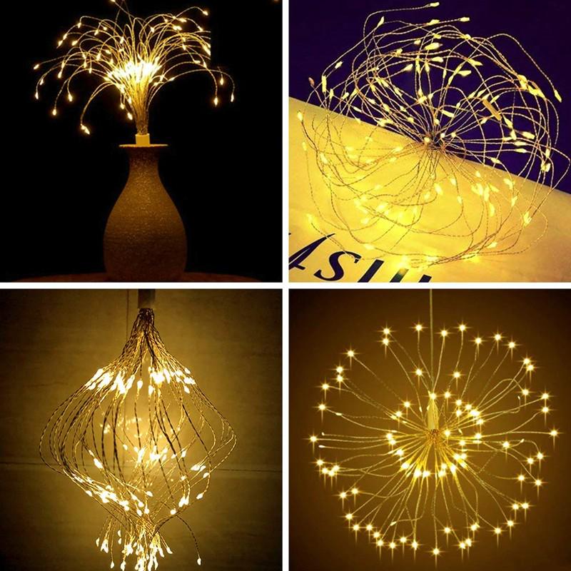 Buy Festival Hanging Starburst String Lights DIY Firework Copper Fairy ...