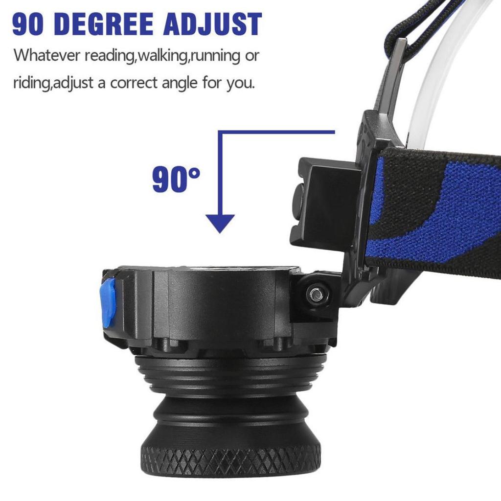 Buy Tactical Headlight Cree XM-L Rechargeable T6 LED Headlamp+Charger ...