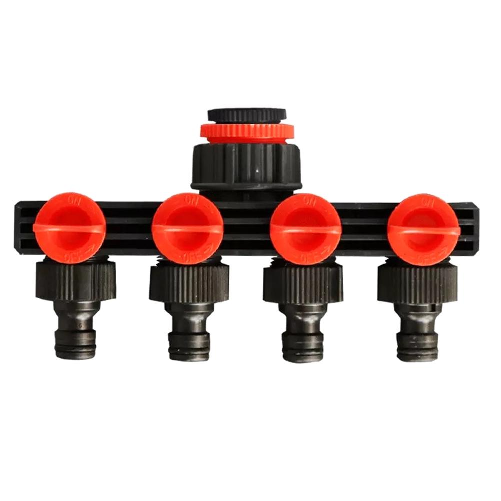 4 Way Water Pipe Splitter Agricultural Tap Connector Home Garden Drip ...