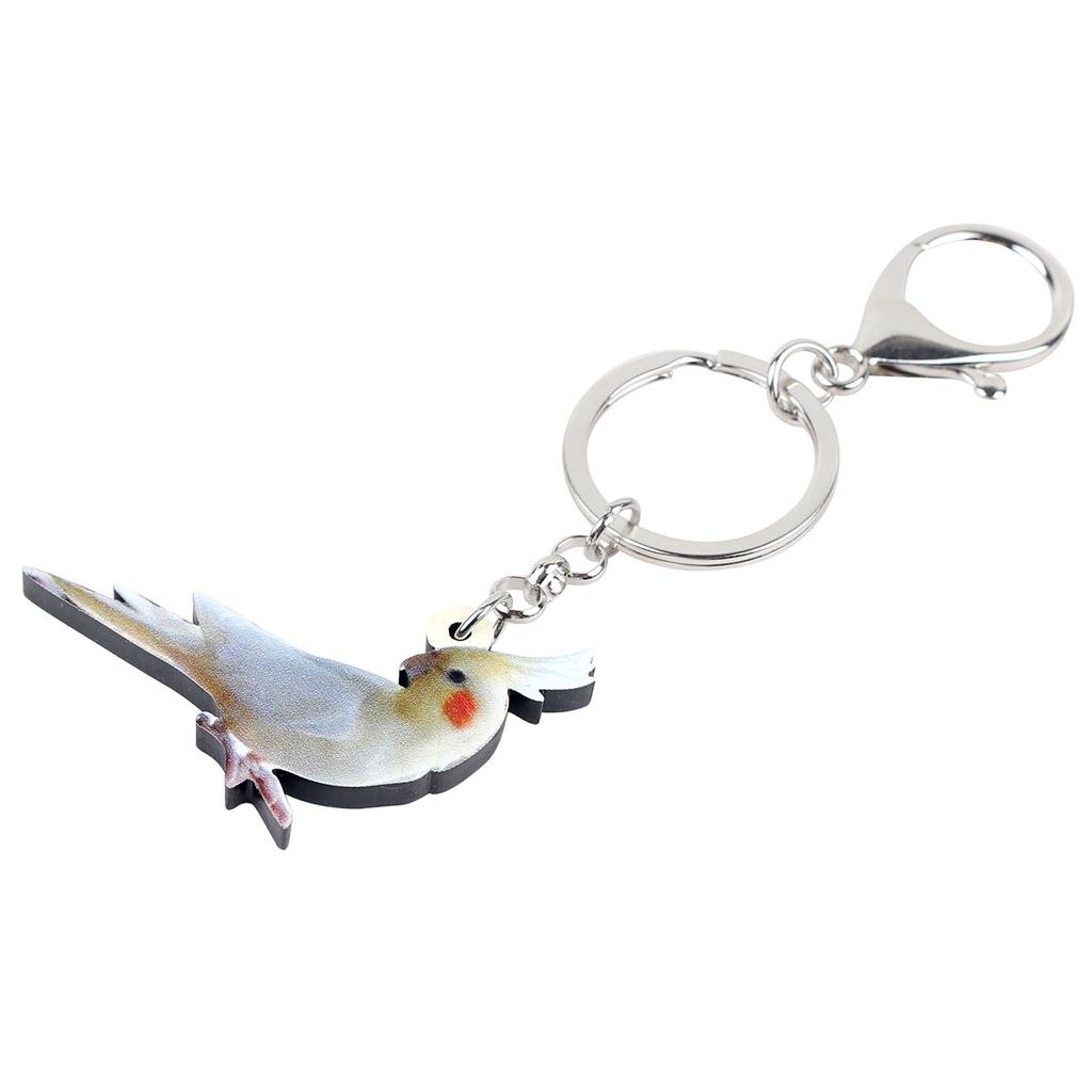 Buy Acrylic Cockatiel Parrot Bird Key Chains Ring Keychains Animal ...