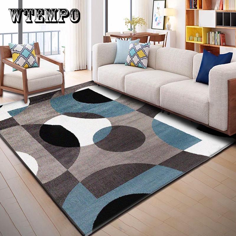 Buy Floor Mat Geometrical Pattern Color Block Washable Living Room Mat ...