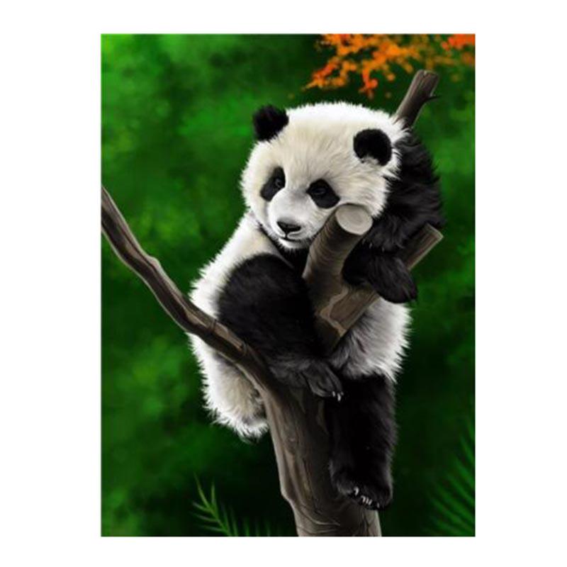 Elmas Boyama Hayvan Diy Mozaik Tam yuvarlak Elmas Nakış Panda ...