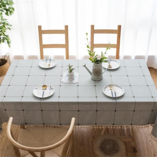 Buy Nappe de table basse rectangulaire en coton de couleur pure avec ...