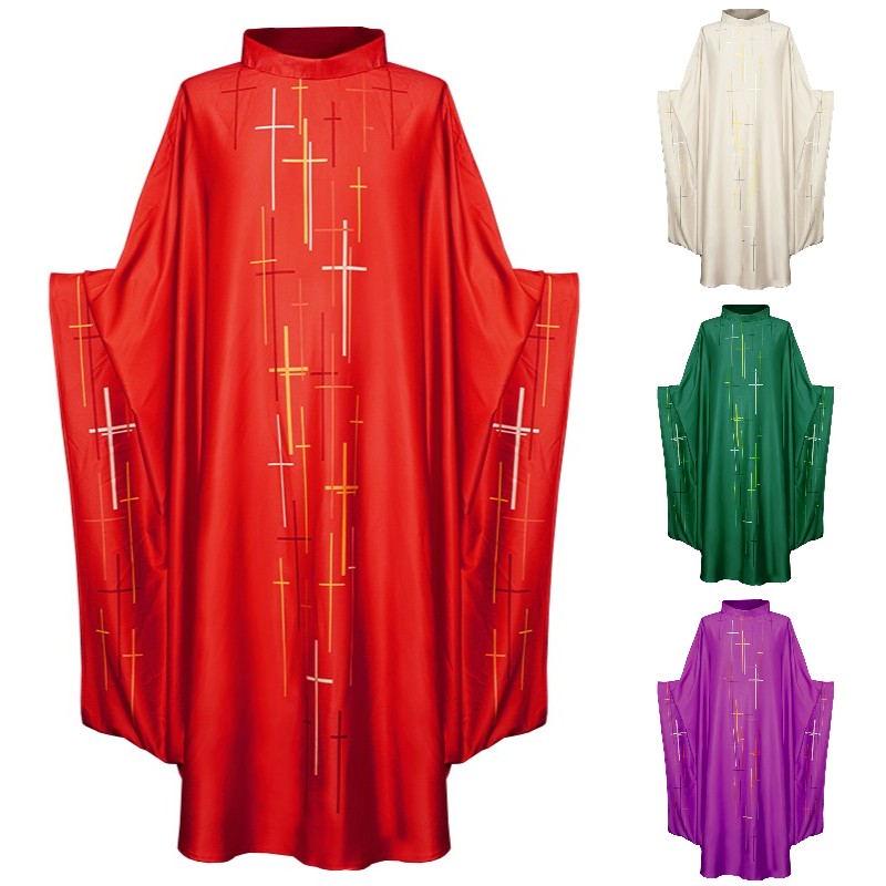 Buy New Arrival Jesus Robe Full Cover Coat Cross Printed Robes Priest ...