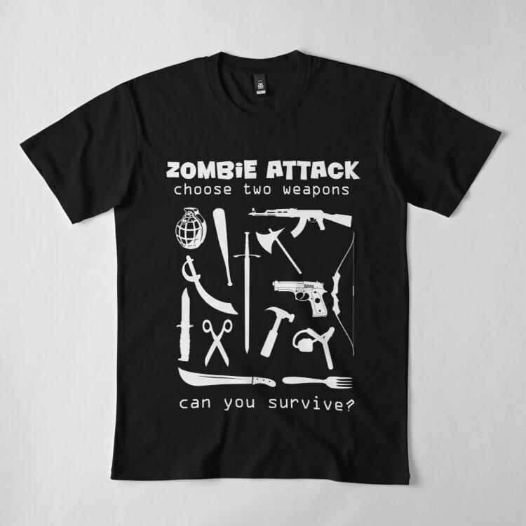 Buy Men Premium Cotton Harajuku T-Shirt Zombie Attack Choose your ...