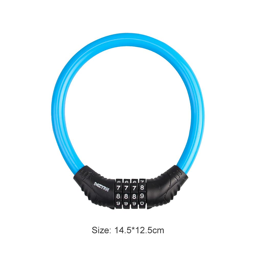4 Digit Combination Bicycle Security Lock Anti Theft Cable Lock (Blue ...