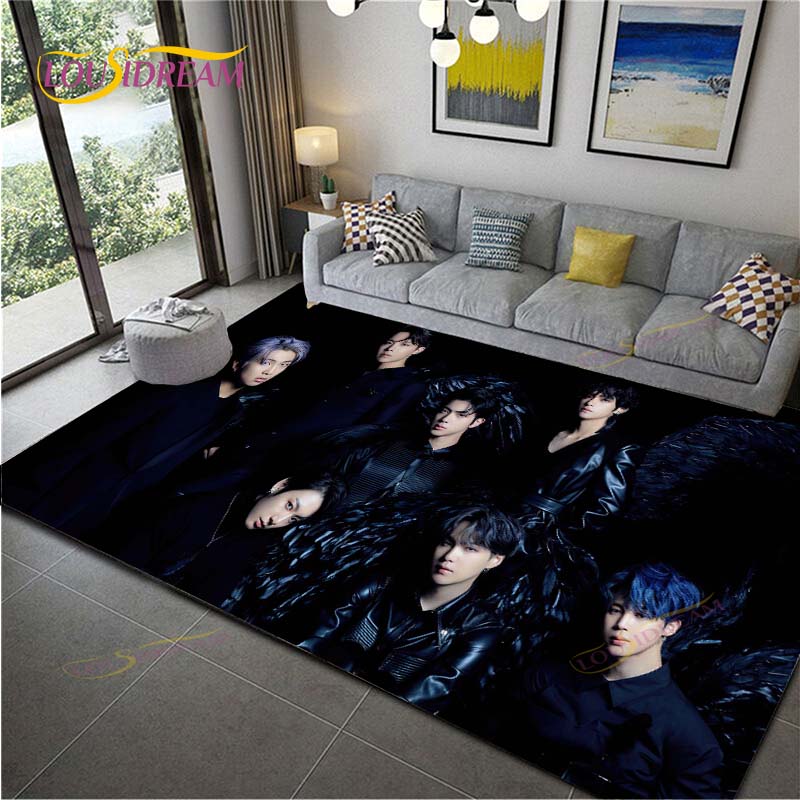 Kpop Bangtan Boys Carpet for Living Room Soft BTS Floor Mat Rugs for ...