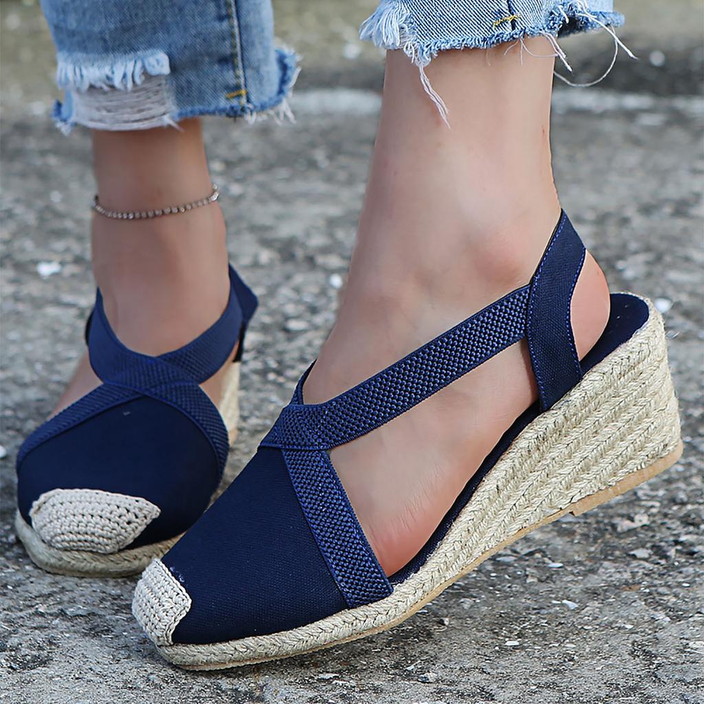 Buy Fashion Ladies Large Size Wedges Wrapped Shoes Casual Shoes High ...