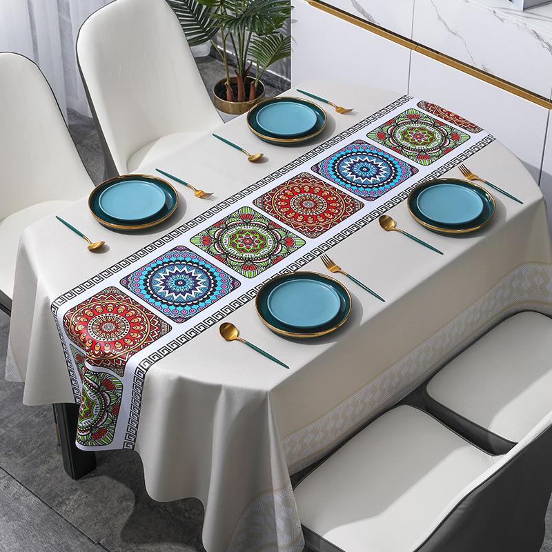 Buy Yutong Bohemian Style Kitchen Waterproof Oil-proof PVC Tablecloth ...