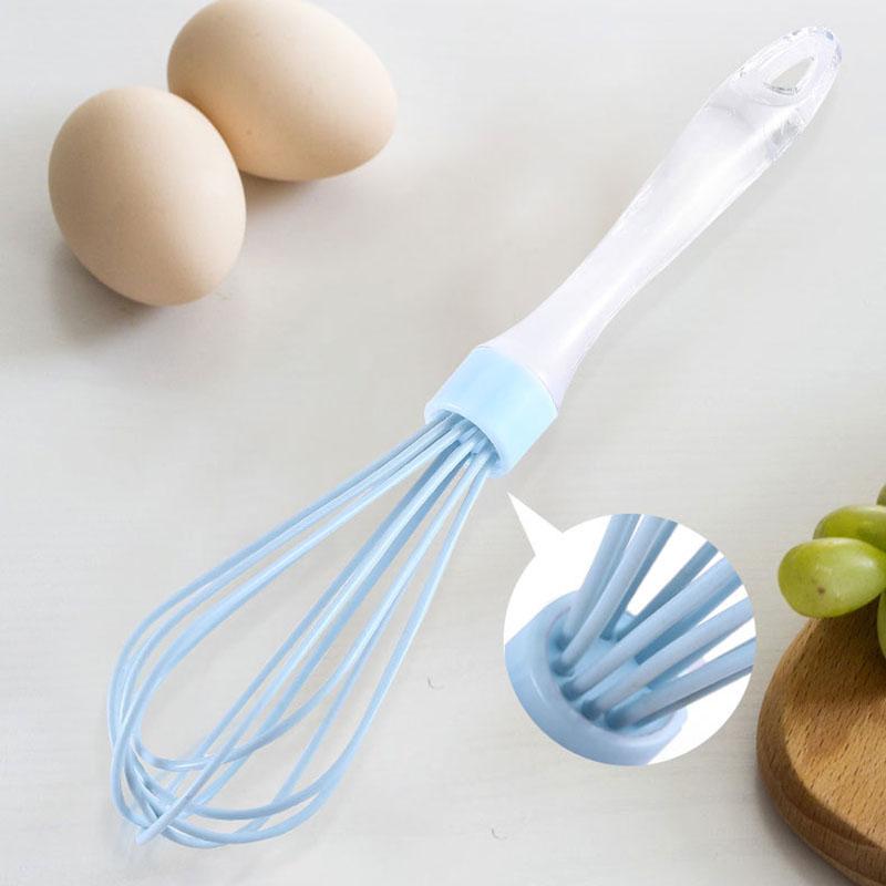1Pcs 430 Stainless Steel Egg Stirrer Silicone Transparent Handle Whisk ...