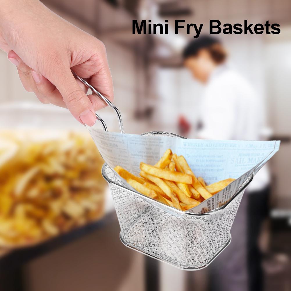 Small Gold Metal Baskets for Serving Chips Fryer Cooking Tool uygun ...