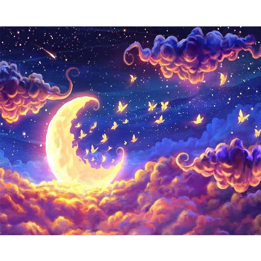 Buy Full 5D DIY Diamond Painting Stars moon Diamond Embroidery Cross ...