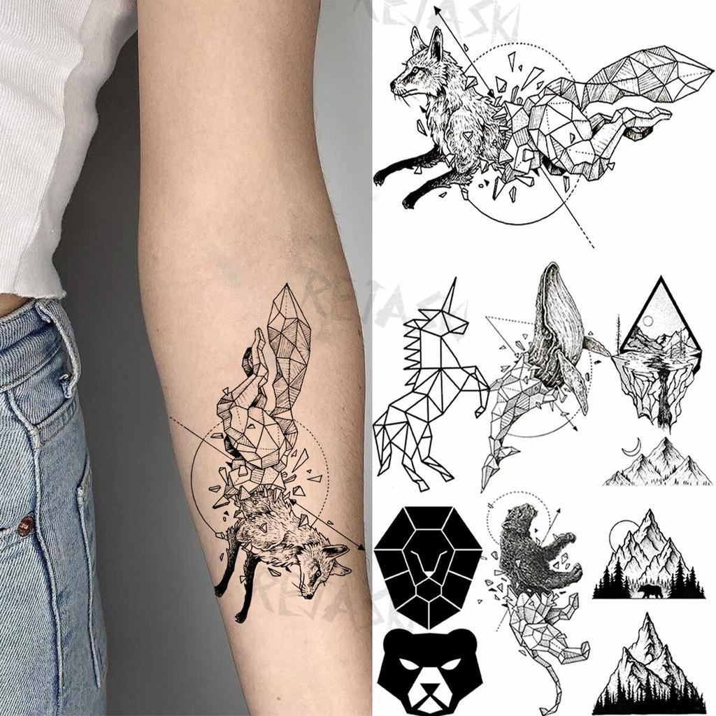 Geometric Fox Tattoo Ideas