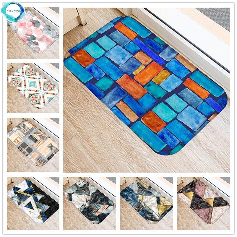 Buy 1PC 40x60cm Geometric Print Carpet Anti-slip Marble Floor Mat ...