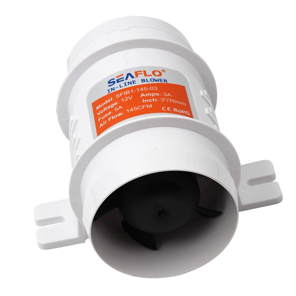 Buy SEAFLO 3" InLine Marine Bilge Air Blower 24V 145 CFM Quiet Boat ...