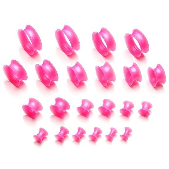 Buy Pair of Ultra-thin Silicone Pearl Flexible Double Flared Ear Plugs ...