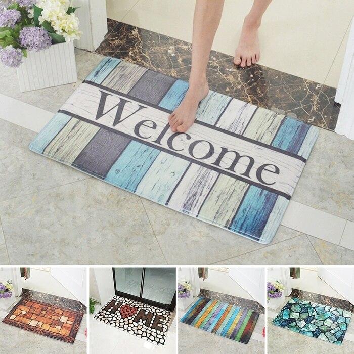 Buy 40*60cm 3D Stone Printed Floor Mat Welcome Anti-Slip Soft Door Mat ...