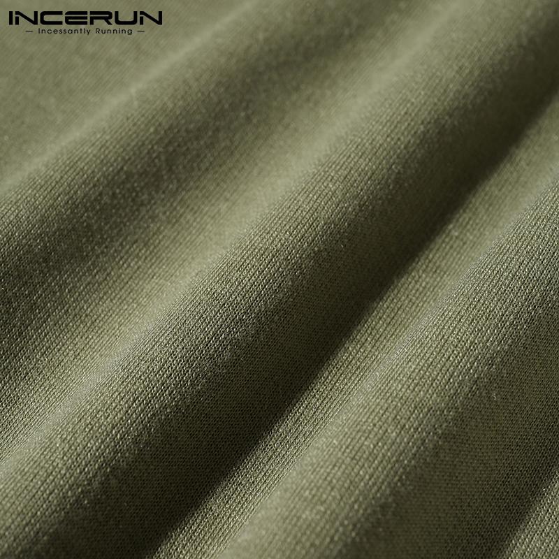 INCERUN Autumn Thin Mens Casual Wear Long Sleeves Fashion Design Tops ...