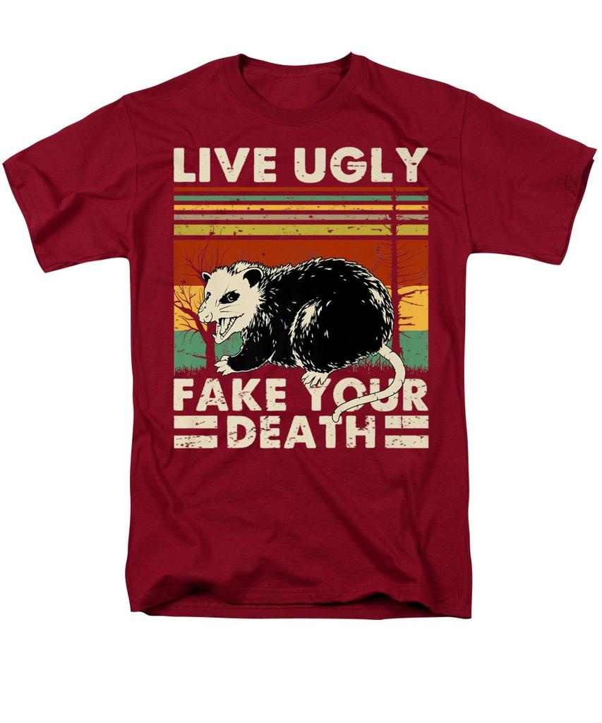 Cheap Men Premium Cotton Live Ugly Fake Print Tees Funny Harajuku Style Combed Cotton Tshirt | Joom