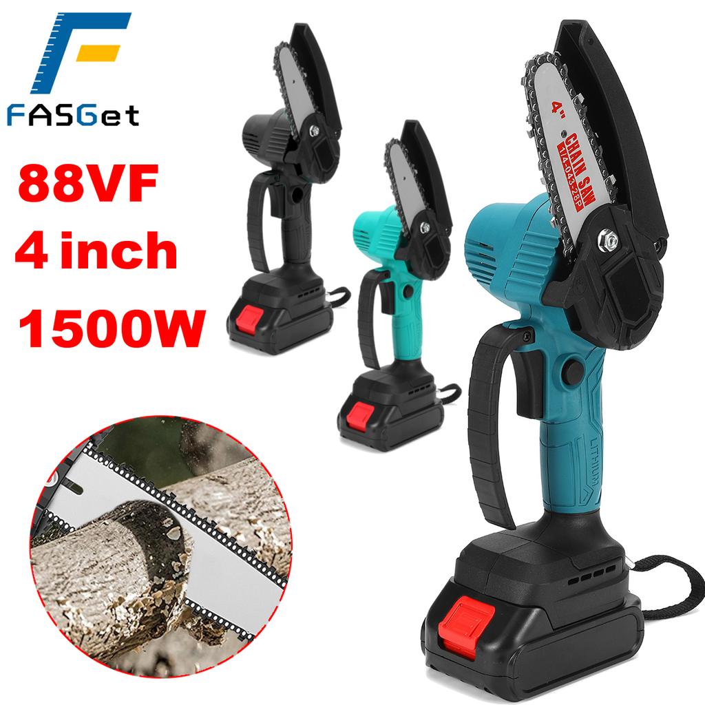 Satın alın Fasget 88VF 1500W 4 Inch Mini Electric Saw Chainsaw Garden Tree Logging Saw ...