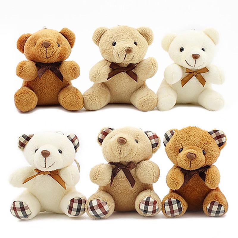 Buy Cute Teddy Bear Plush Doll Bow Tie Key Bag Lesser Panda Pendant ...