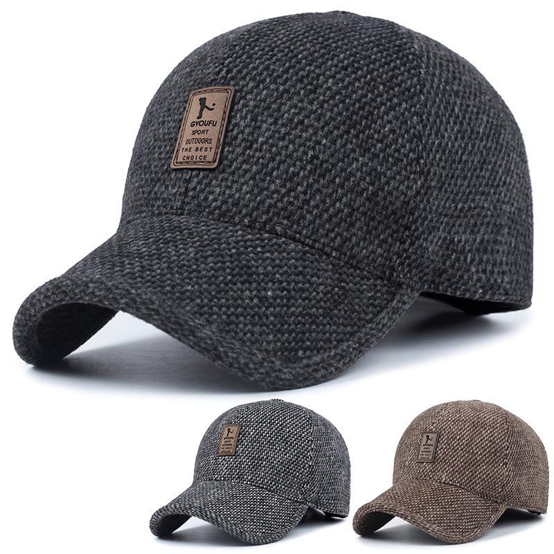 Buy Autumn and Winter Hats Men's Mid-aged and Elderly Woolen Hats ...