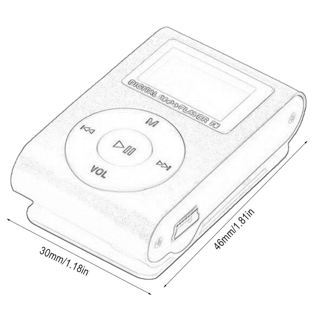 Buy Amber Star Metal Clip Digital Mini MP3 Player With LCD Screen ...