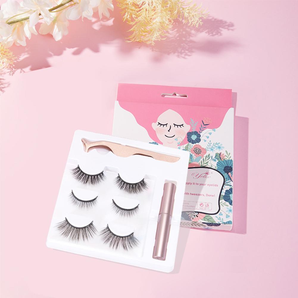 Cheap 3 Pairs 3D Magnetic Eyeliner Liquid False Eyelashes Set Magnetic ...