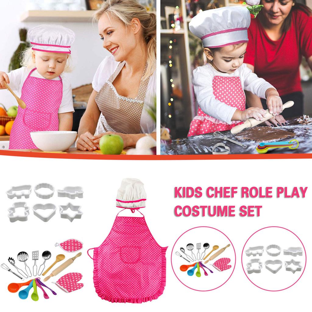 Buy Chef Set for Kids Kitchen Cooking and Baking Kits Dress Up Role ...