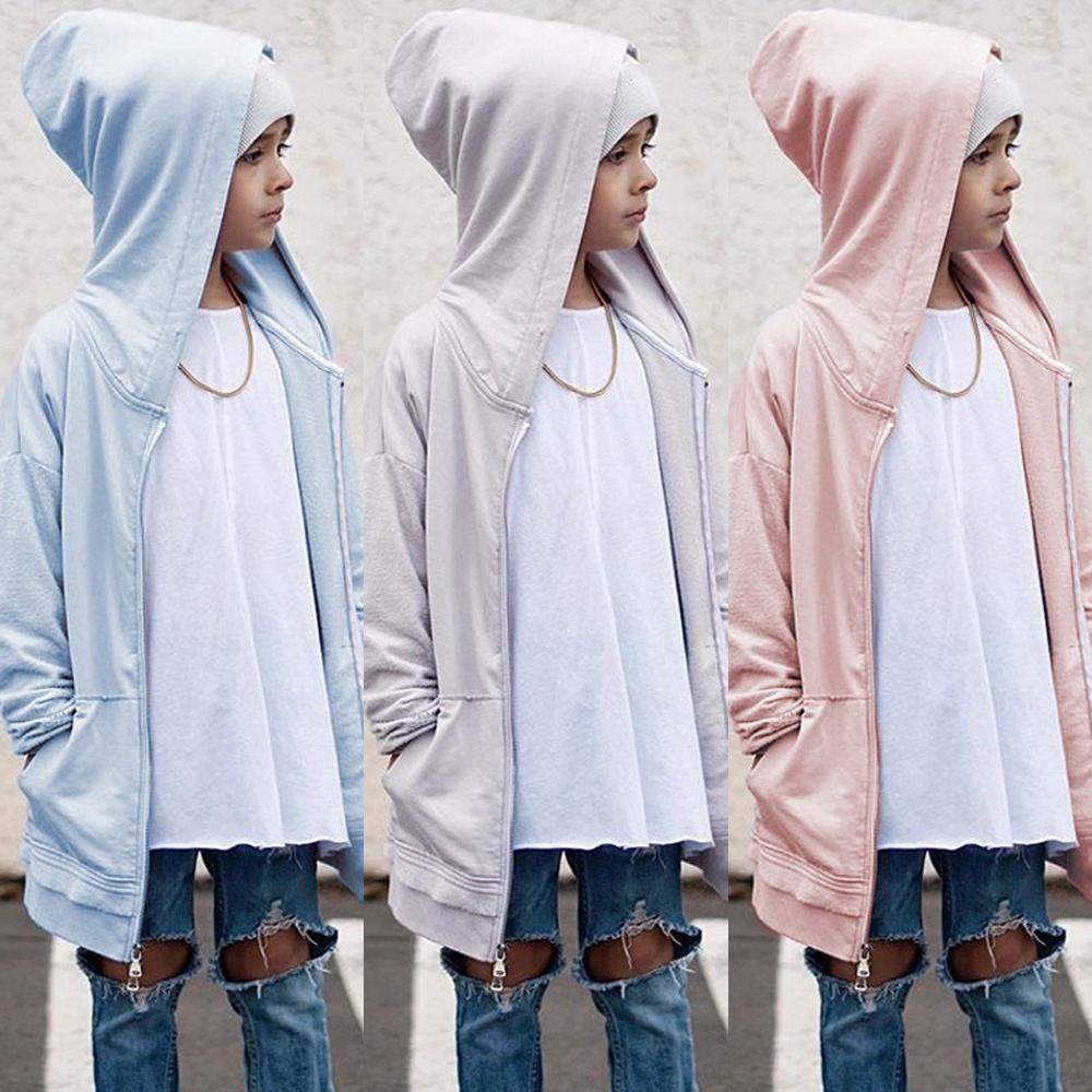 Buy Children Kids Boys Girls Clothes Solid Color Pockets Jacket Zipper ...