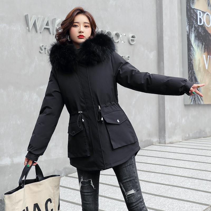 Buy Pai Overcome Women's Winter Short Hooded Raccoon Fur Collar ...