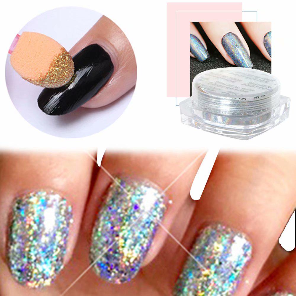 Buy 2x Galaxy Holo Flake Mirror Chrome Holographic Nail Sequins Powder ...