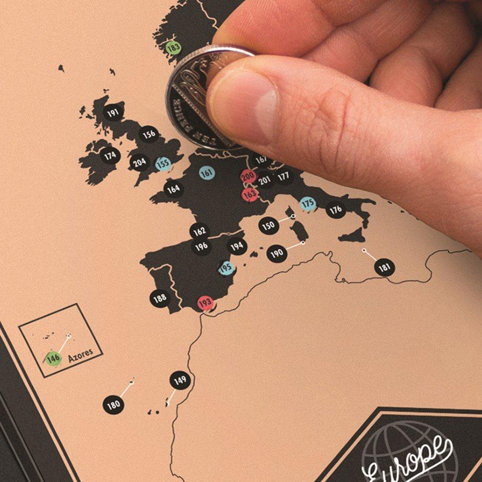 Buy Portable Travellers Bucket List Map Travel Book Lists Over 300 ...