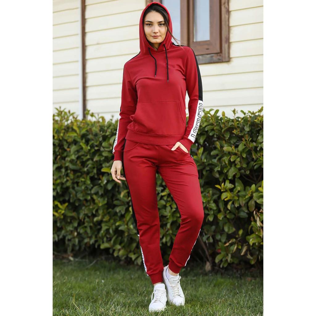 Buy Red Hooded Women's Tracksuit Set at affordable prices — free ...