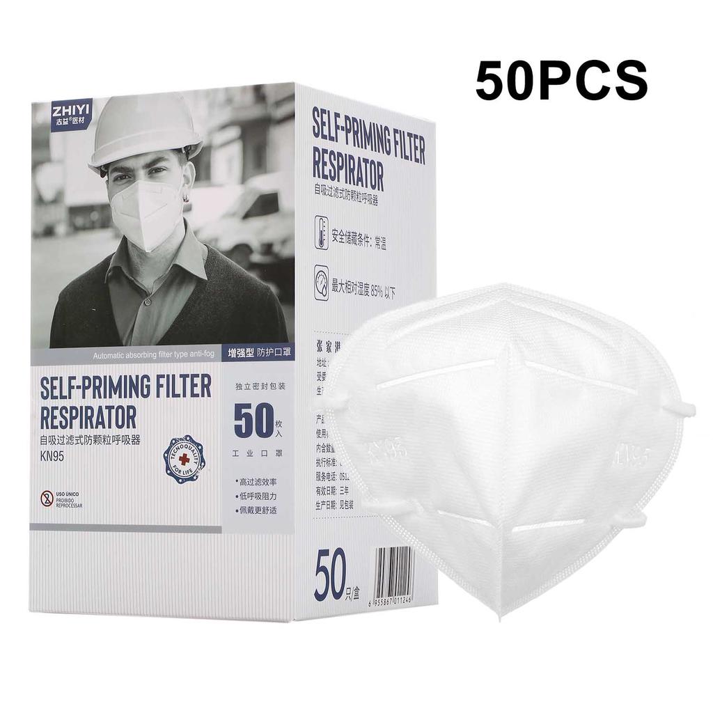 50PCS Disposable KN95 Mask 4-Ply Non-woven Soft Breathable Protective ...