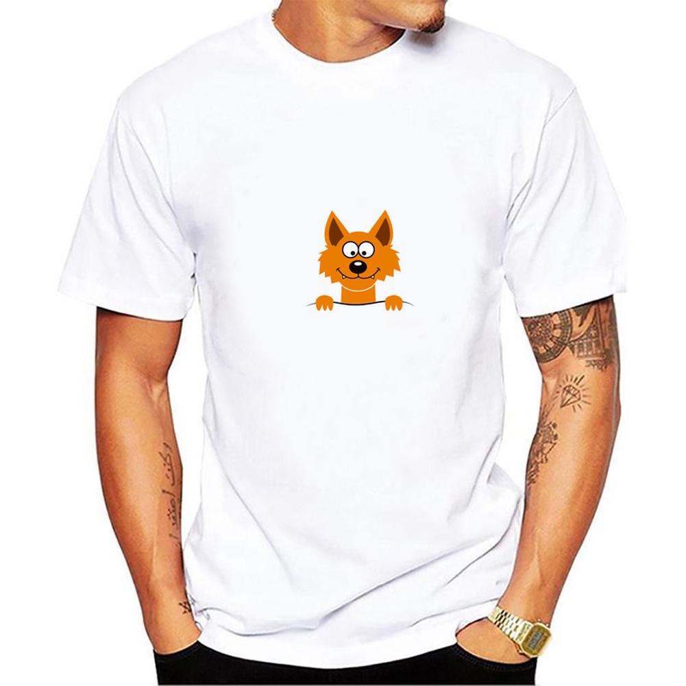 Buy Men Cotton Tops Funny Cute Freaky Fox White T Shirts at affordable ...