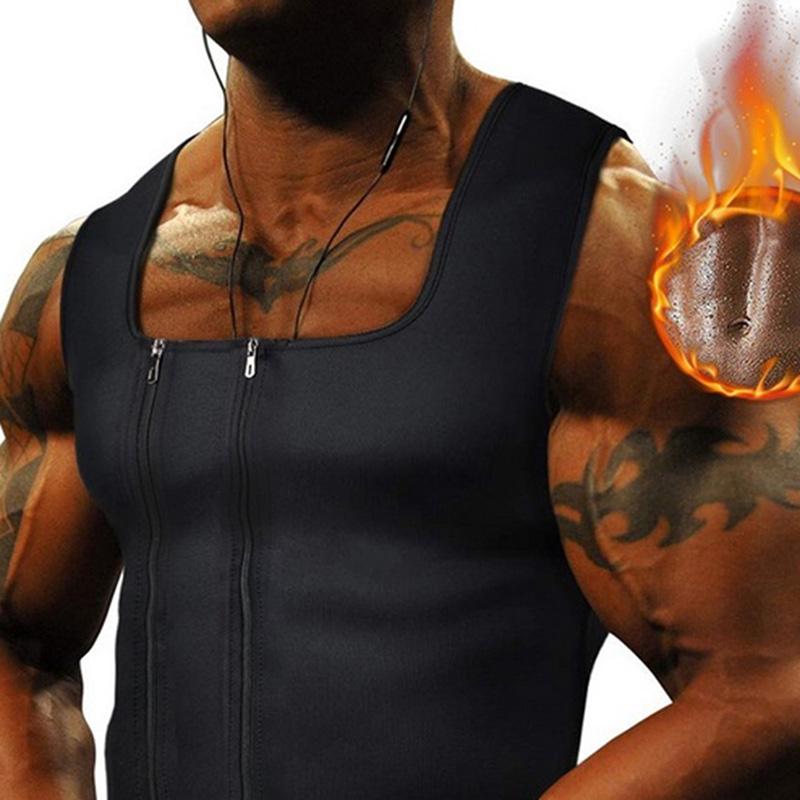 Men's Fitness Shirt Adjustable Tight Zipper Waist Training Vest Weight ...