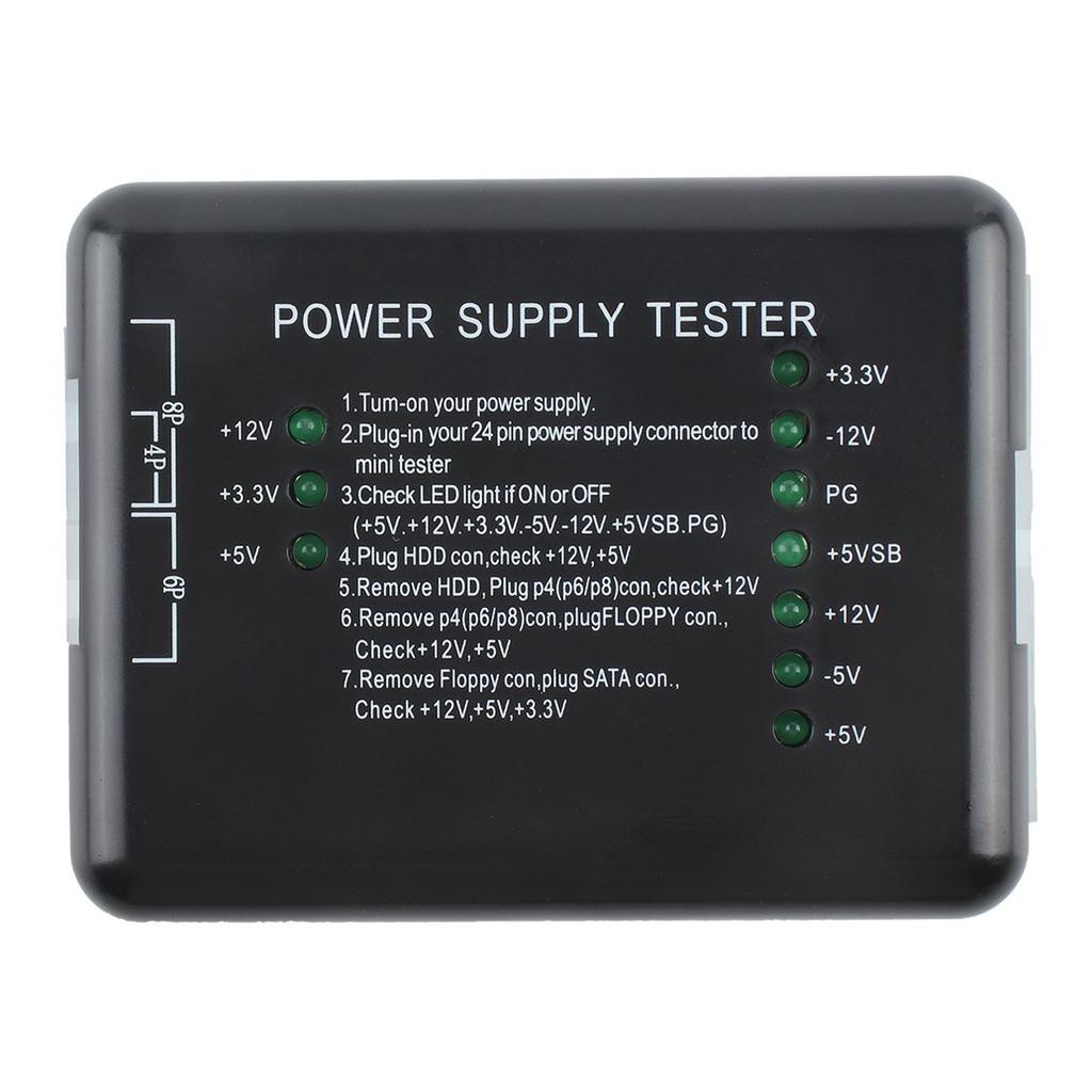 SX LED 20/24 Pin PSU ATX SATA HDD Power Supply Tester Checker Meter PC ...